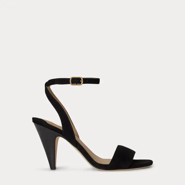 Ralph Lauren Gracy Sheep-suede Sandal - Black