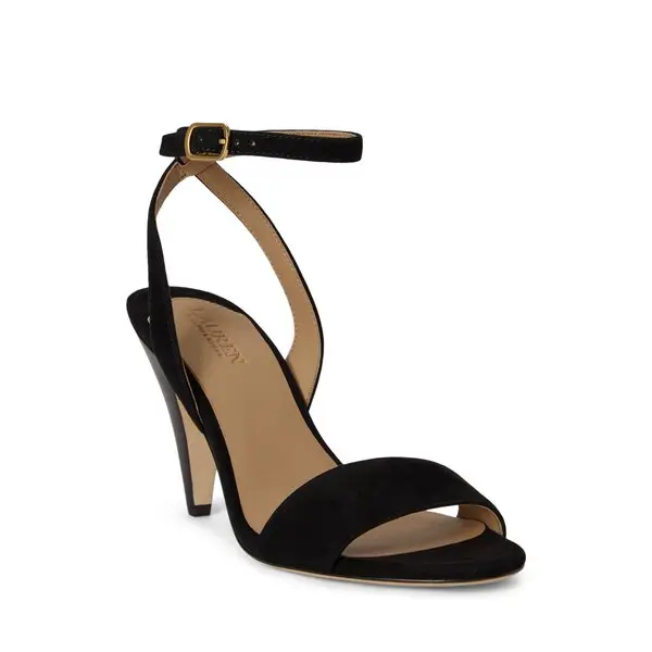 Ralph Lauren Gracy Sheep-suede Sandal - Black