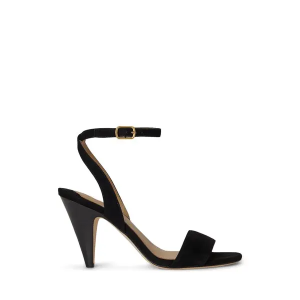 Ralph Lauren Gracy Sheep-suede Sandal - Black