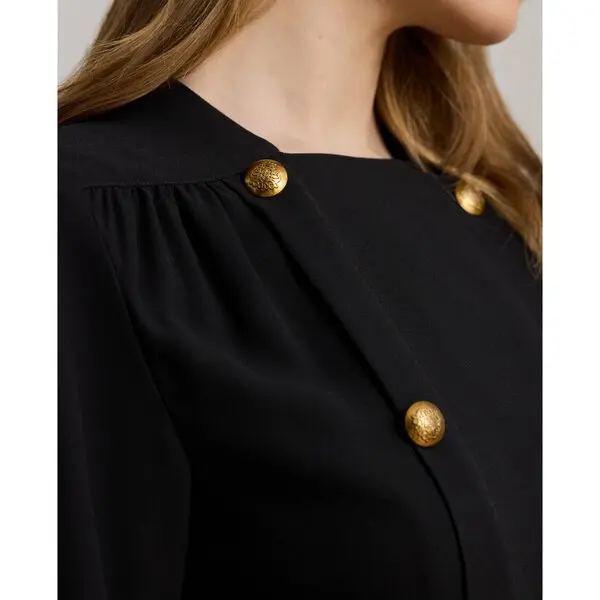 Ralph Lauren Double-breasted Georgette Dress