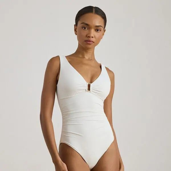 Ralph Lauren Shirred Ring-front One-piece