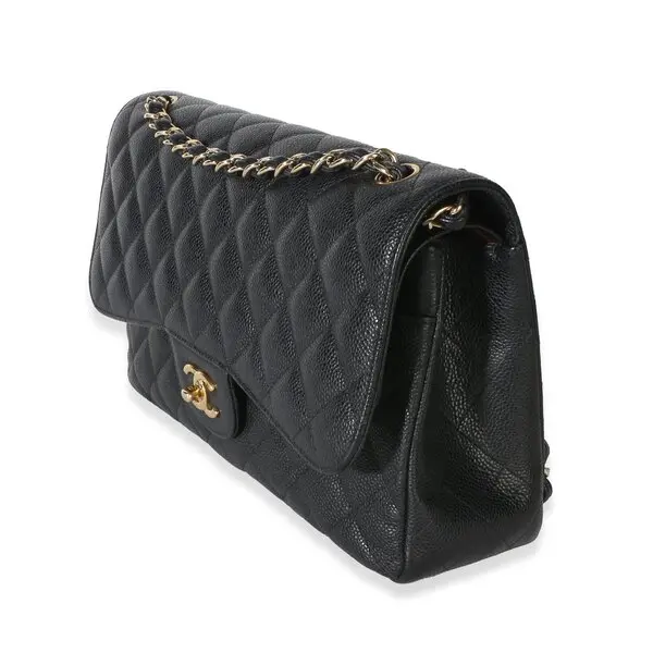 Chanel Quilted Caviar Jumbo Double Flap Bag