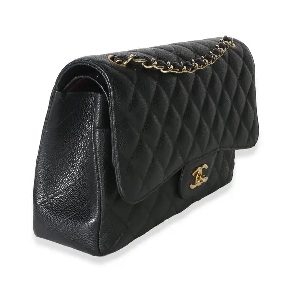 Chanel Quilted Caviar Jumbo Double Flap Bag