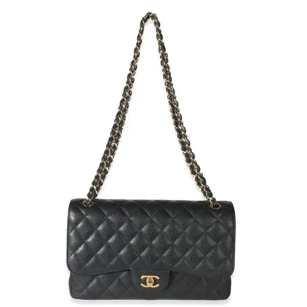 Chanel Quilted Caviar Jumbo Double Flap Bag