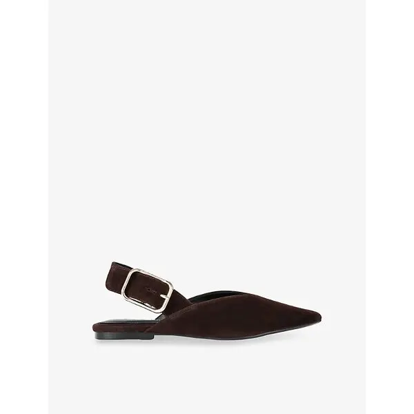 Steve Madden Sianna Leather Flats - Dark Brown
