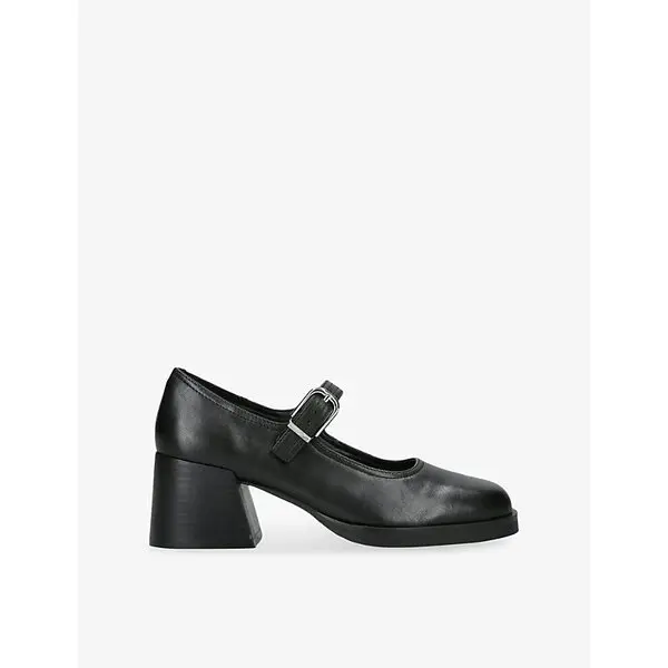 Steve Madden Lisbon Leather Mary-jane Courts - Black