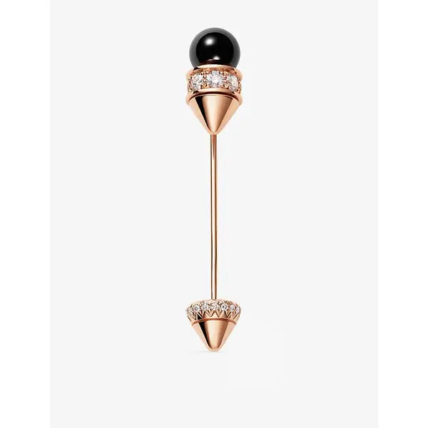 Cartier Clash De 18ct Rose Gold, Onyx And Diamond Tie Pin - Black