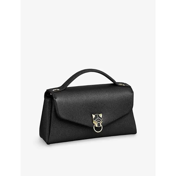 Cartier Panthère Graphique De Nano Leather Top-handle Bag - Black