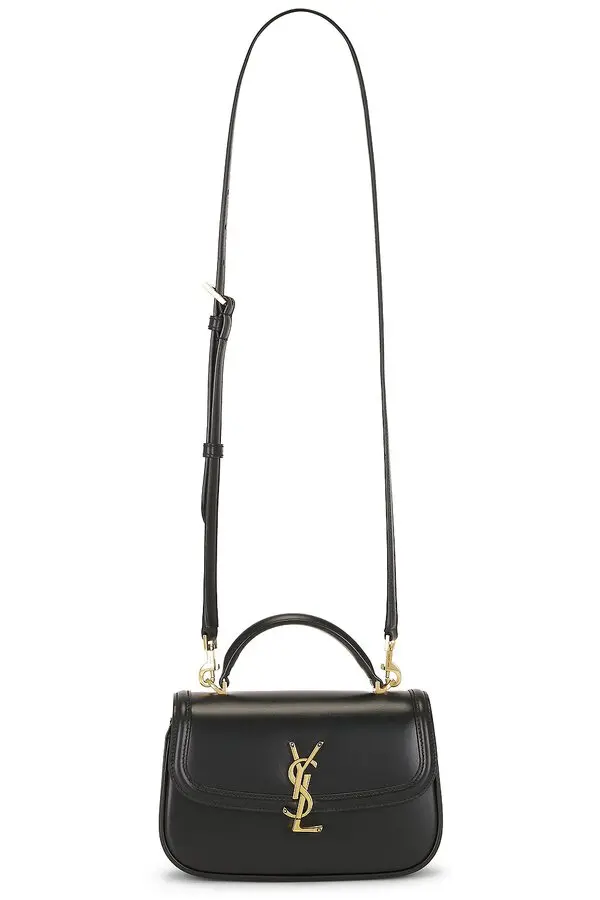 Saint Laurent Mini Solferino Top Handle Bag In Black - Nero