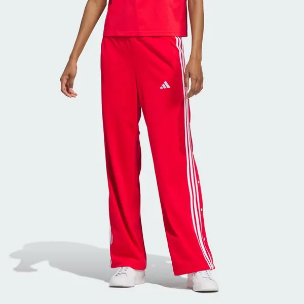 Adidas Tricot 3 Stripe Snap Pant - Pure Ruby