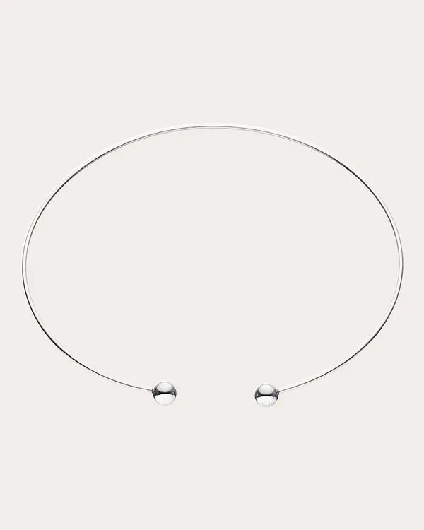 GUZEMA 18k Gold Orbs Collar Necklace - Silver