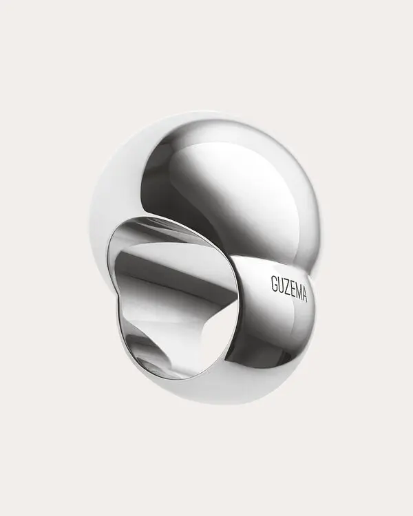 GUZEMA 18k Gold Bold Orb Ring - Silver