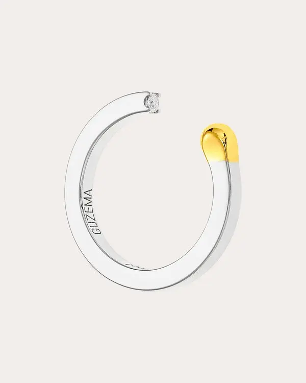 GUZEMA 18k Diamond Match Ring - Silver