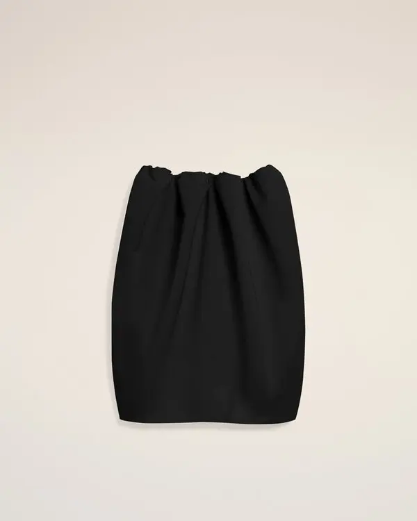 AMI Paris Midi Gathered Satin Skirt