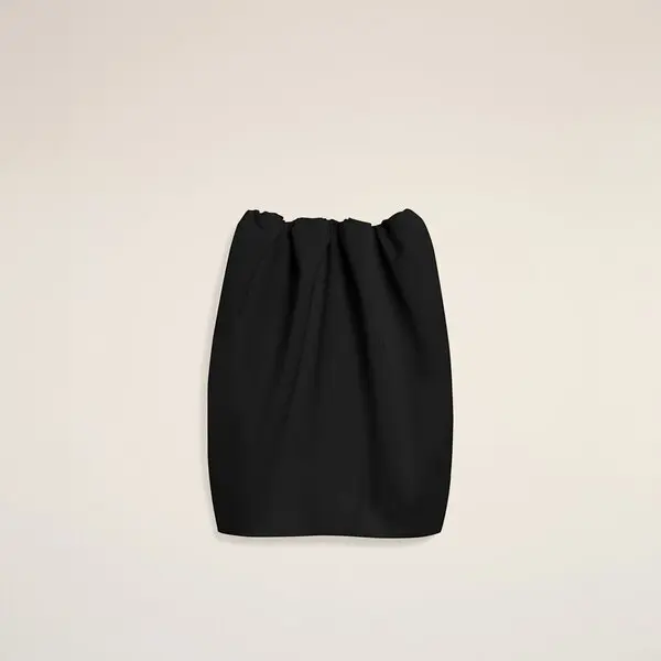 AMI Paris Midi Gathered Satin Skirt