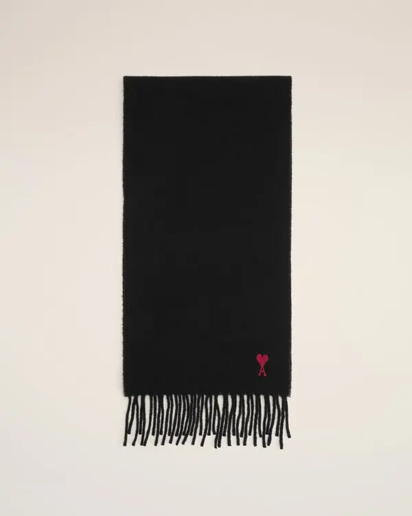 AMI Paris Wool Scarf With De Coeur