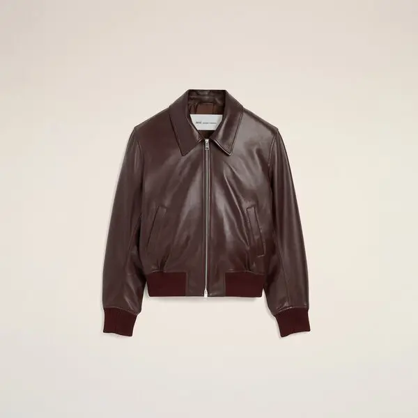 AMI Paris Lamb Leather Zipped Jacket
