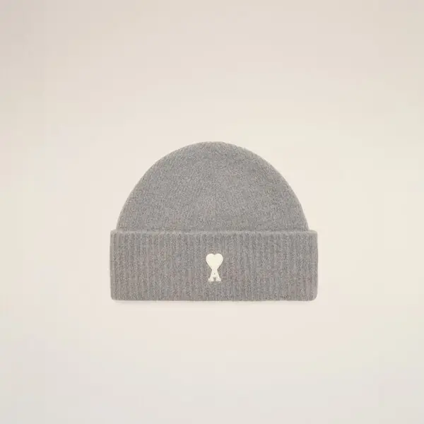 AMI Paris Grey Alpaca Beanie
