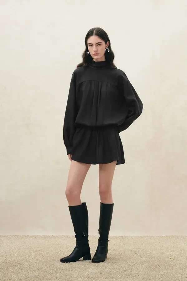 Fabrique Sydney Scarf Tie Layered Shirt Dress