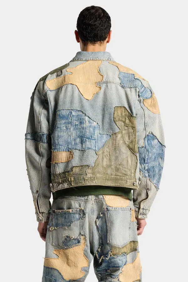 Dsquared2 Sand Camo Oversized Jean Jacket