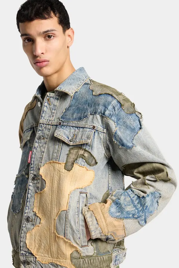 Dsquared2 Sand Camo Oversized Jean Jacket