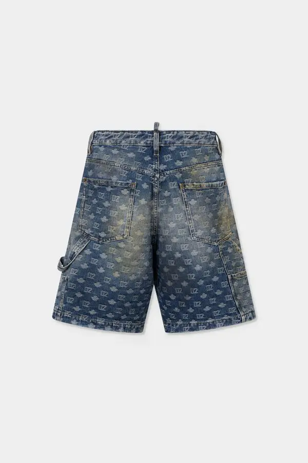 Dsquared2 Monogram Dirty Wash Carpenter Shorts