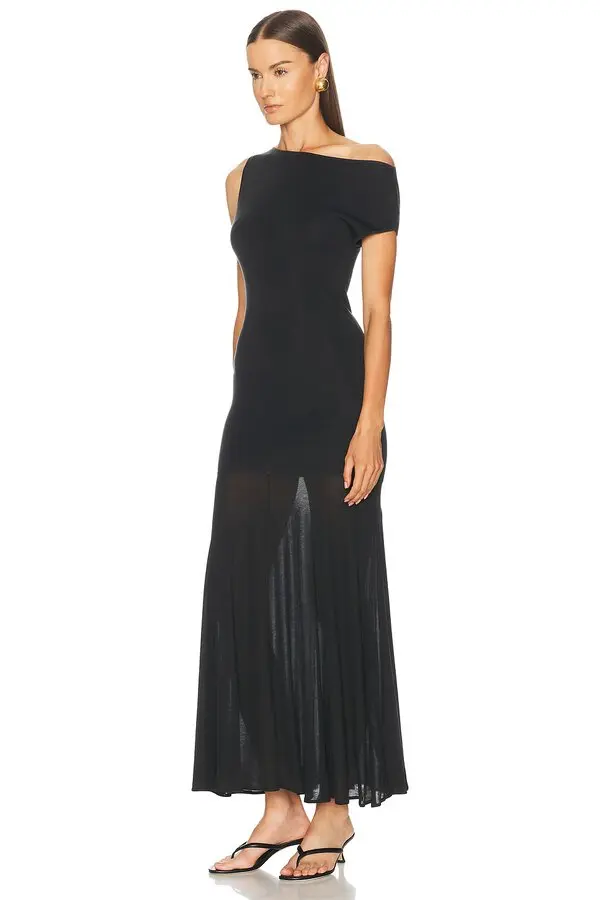 ST. AGNI Fine Jersey Circle Hem Dress In Black