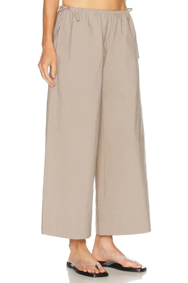 ST. AGNI Technical Cotton Cropped Drawstring Pant - Grey Stone