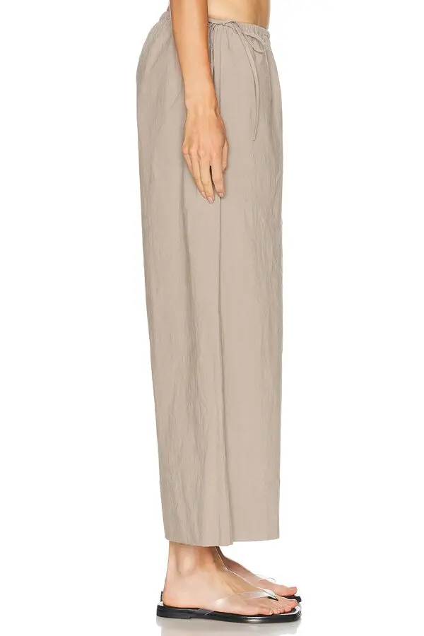 ST. AGNI Technical Cotton Cropped Drawstring Pant - Grey Stone