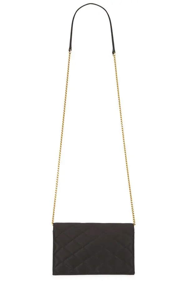 Saint Laurent Chain Wallet In Metallic Bronze - Nero