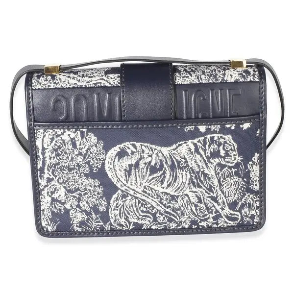 Dior Toile De Jouy Reverse Jacquard Canvas 30 Montaigne Flap Bag - Blue