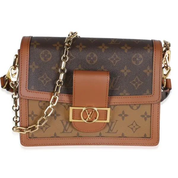 LOUIS VUITTON Reverse Monogram Canvas Dauphine Mm Shoulder Bag - Brown