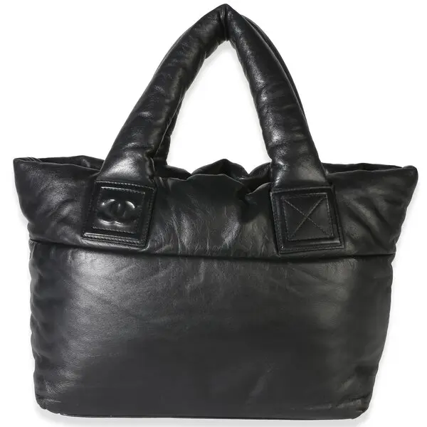 Chanel Burgundy Quilted Lambskin Coco Cocoon Reversible Tote - Black