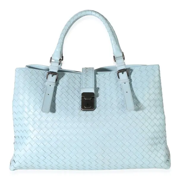 Bottega Veneta Light Nappa Intrecciato Roma Tote - Blue