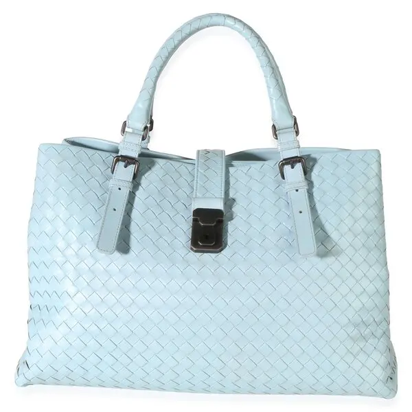Bottega Veneta Light Nappa Intrecciato Roma Tote - Blue