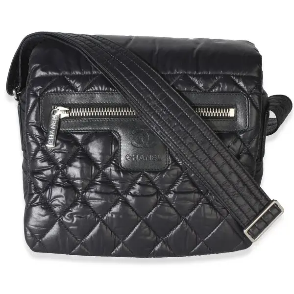 Chanel Quilted Nylon Coco Cocoon Messenger Bag - Black