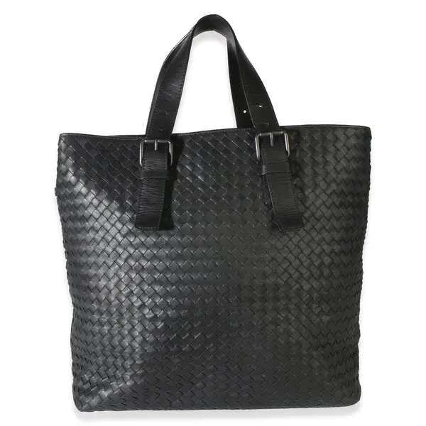 Bottega Veneta Nappa Intrecciato Buckle Tote - Black