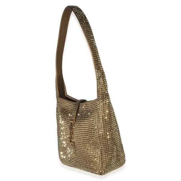 Saint Laurent Astres Satin Crystal Baby Le 5 A 7 Supple Hobo