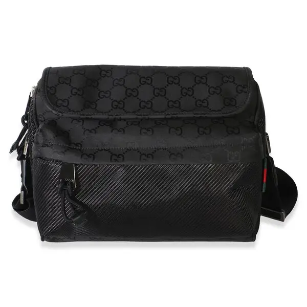 Gucci Gg Nylon Messenger Bag - Black