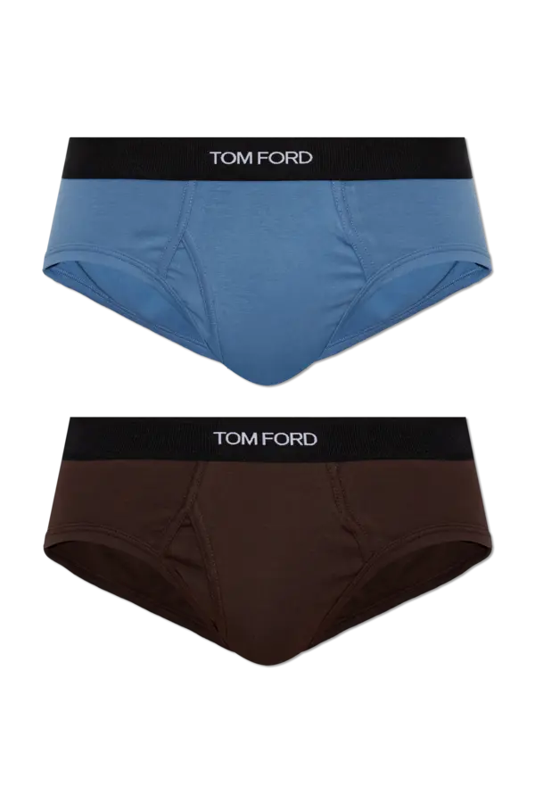TOM FORD 2-pack Briefs With Logo - Brown
