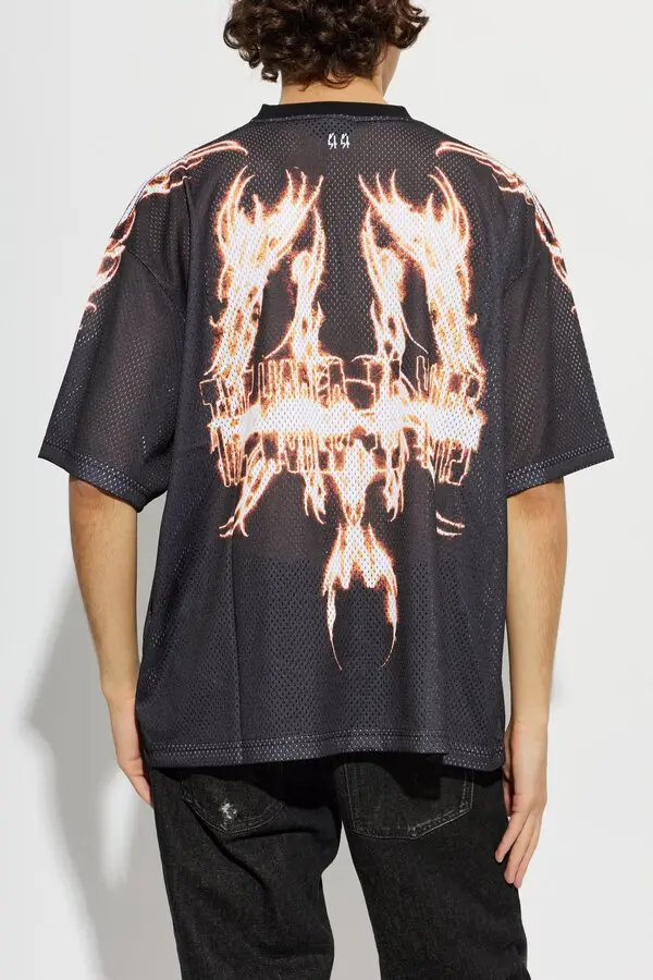 44 LABEL GROUP Perforated T-shirt With Print