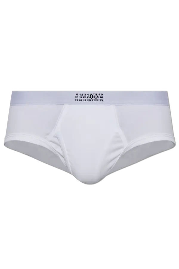MAISON MARGIELA Briefs With Logo - White