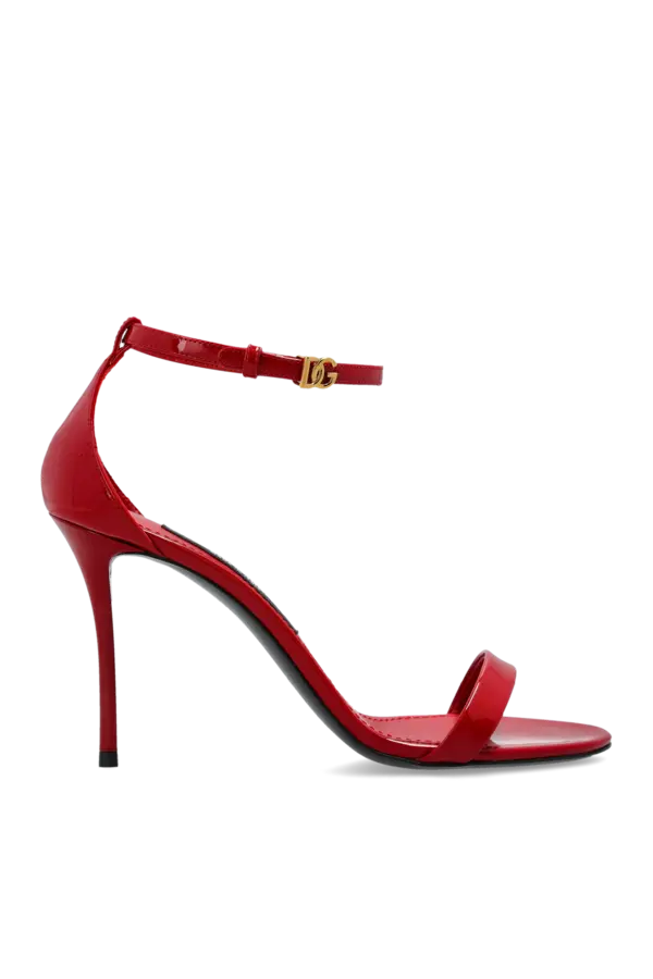 Dolce & Gabbana Leather Heeled Sandals - Red