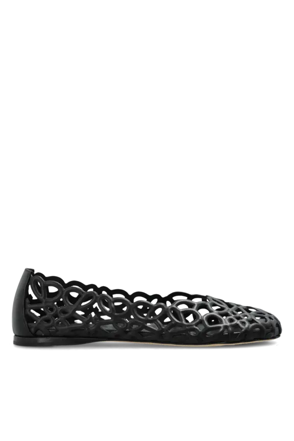 Loewe Petal Leather Ballerinas - Black
