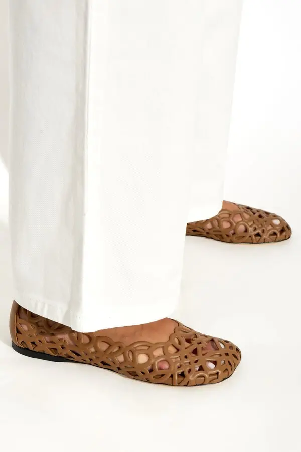 Loewe Petal Leather Ballet Flats