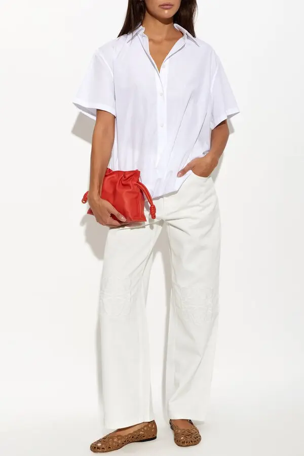 Loewe Petal Leather Ballet Flats