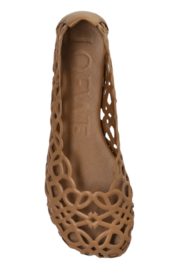 Loewe Petal Leather Ballet Flats