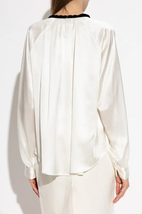 FORTE_FORTE Silk Top With Decorative Tie At The Neckline