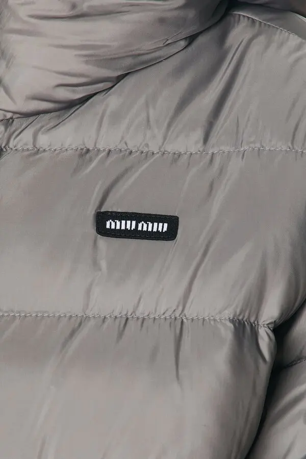 Miu Miu Ponge Light Piumino Jacket - Acciaio
