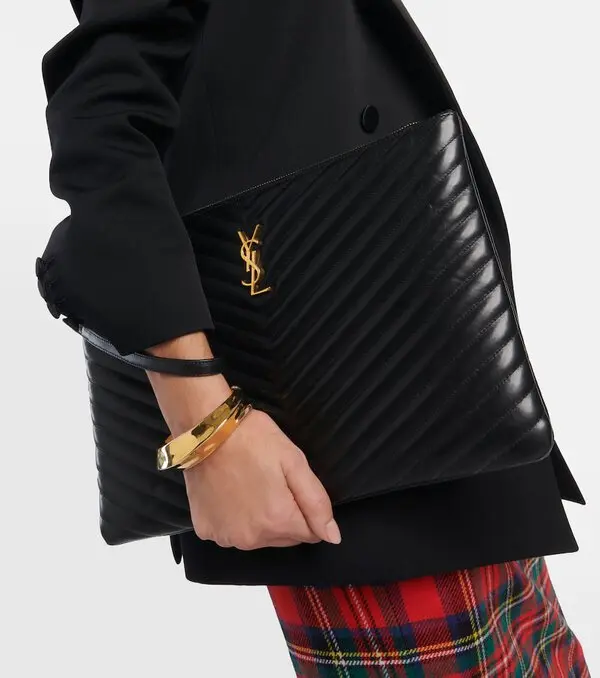 Saint Laurent Cassandre Matelassé Leather Clutch